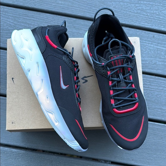 Nike | Shoes | Nike React Mens Black And Red Athletic Shoes | Poshmark